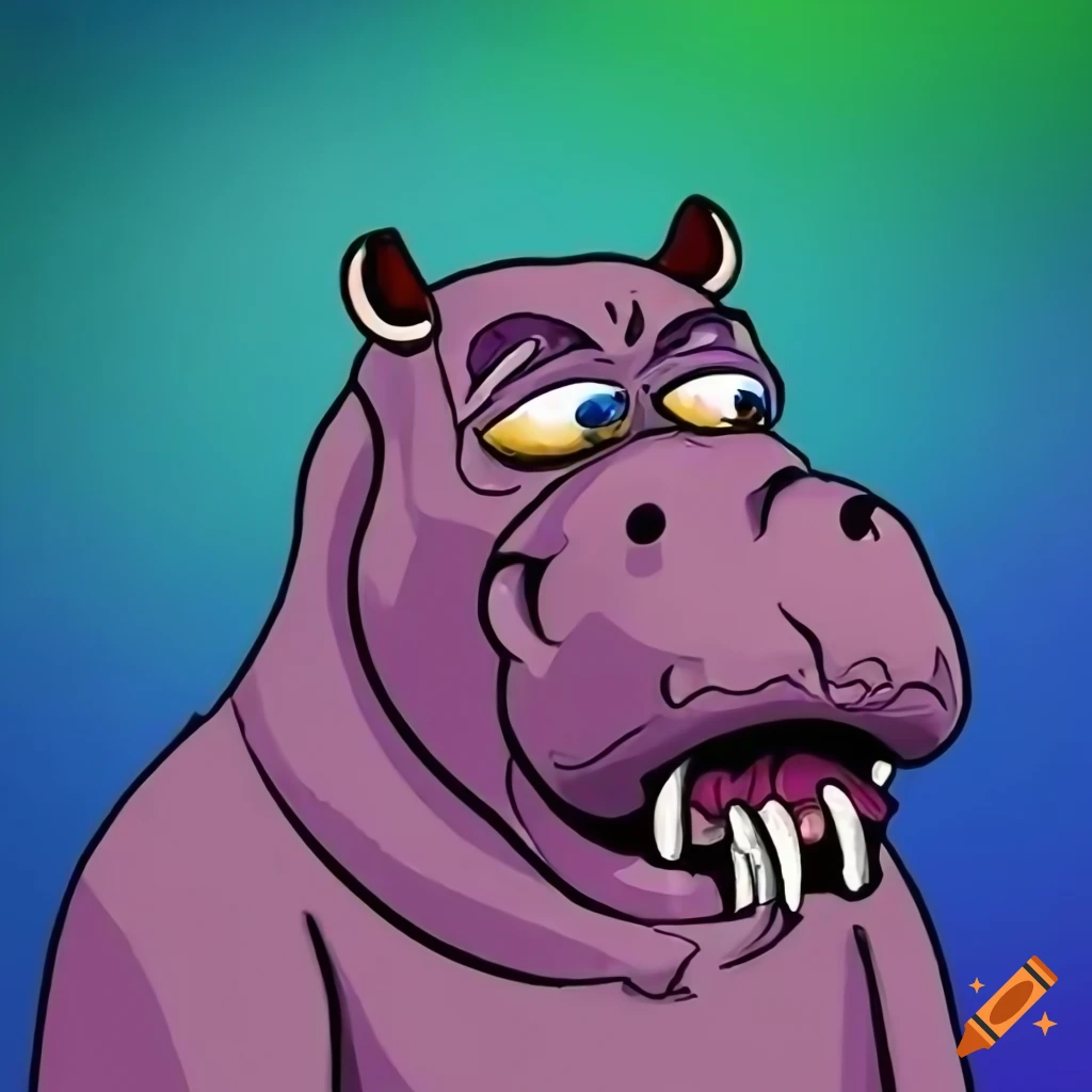 Funky hippo nft artwork on Craiyon