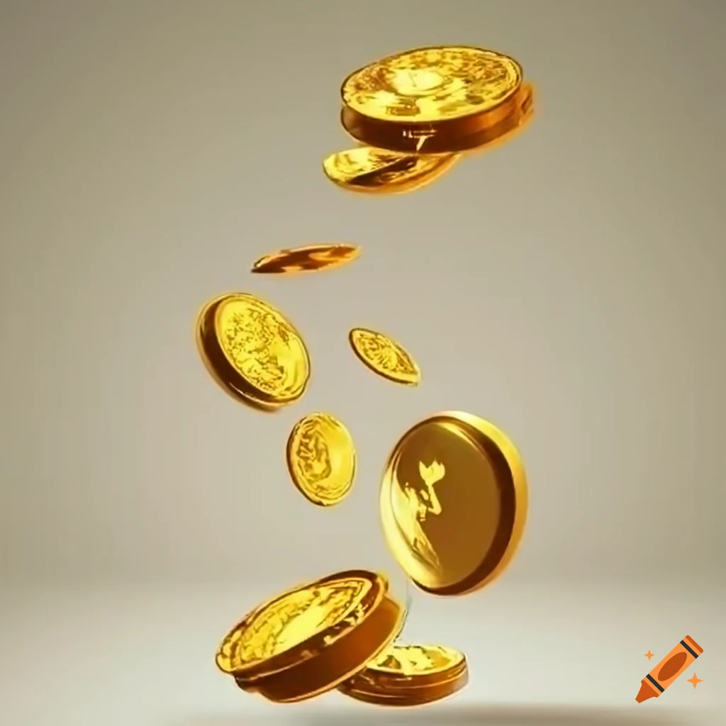 Gold coin falling on Craiyon