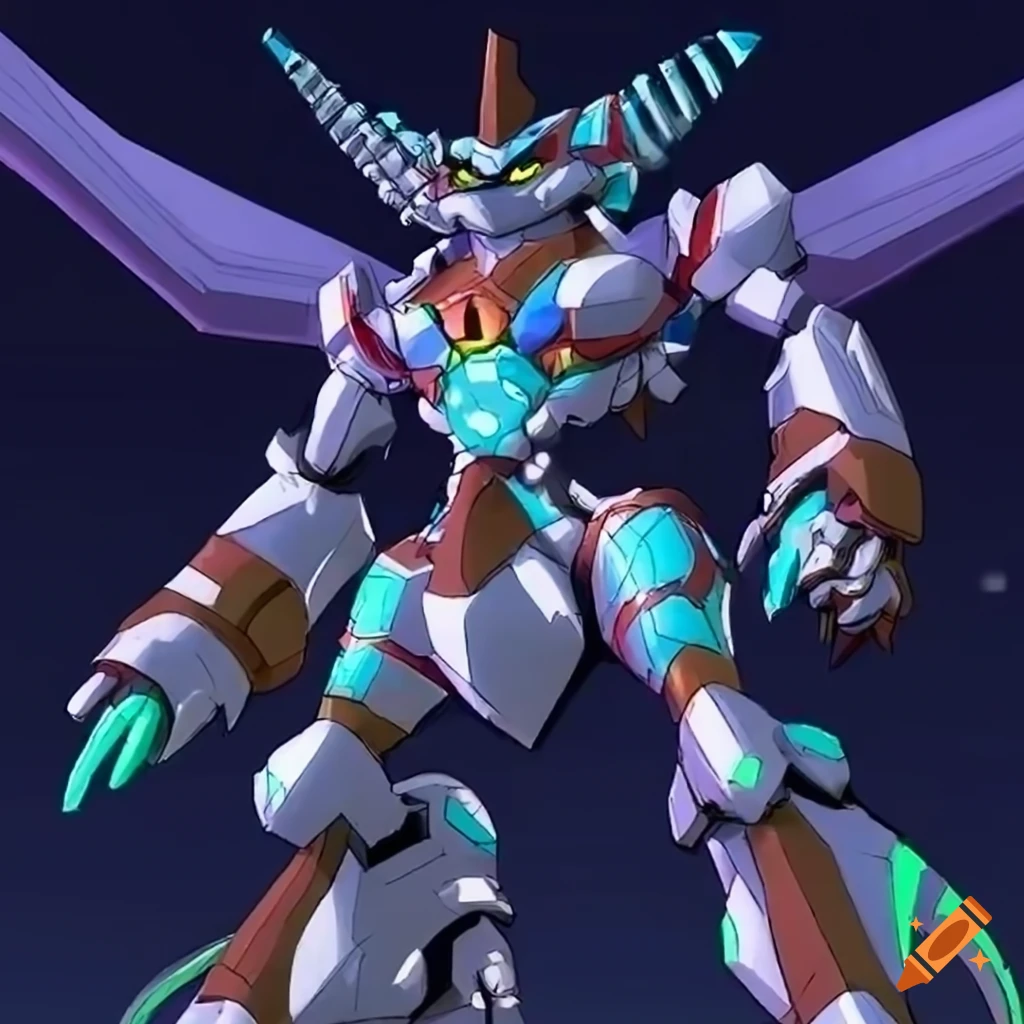 Anime mecha inspired by digimon style on Craiyon