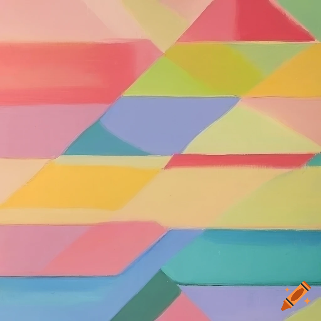 Geometric oil painting with pastel colors and brush strokes on Craiyon