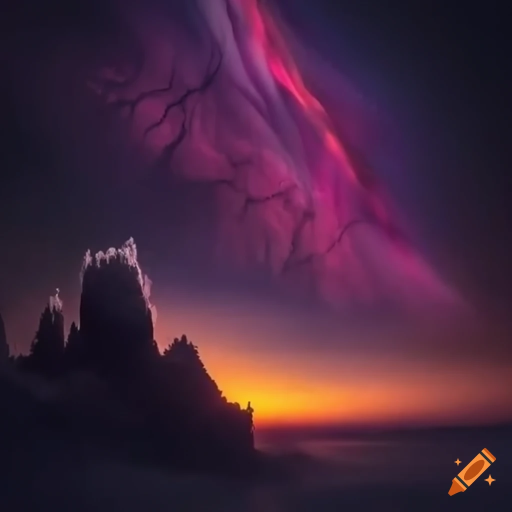 Surreal otherworldly landscape with towering crystal formations on Craiyon