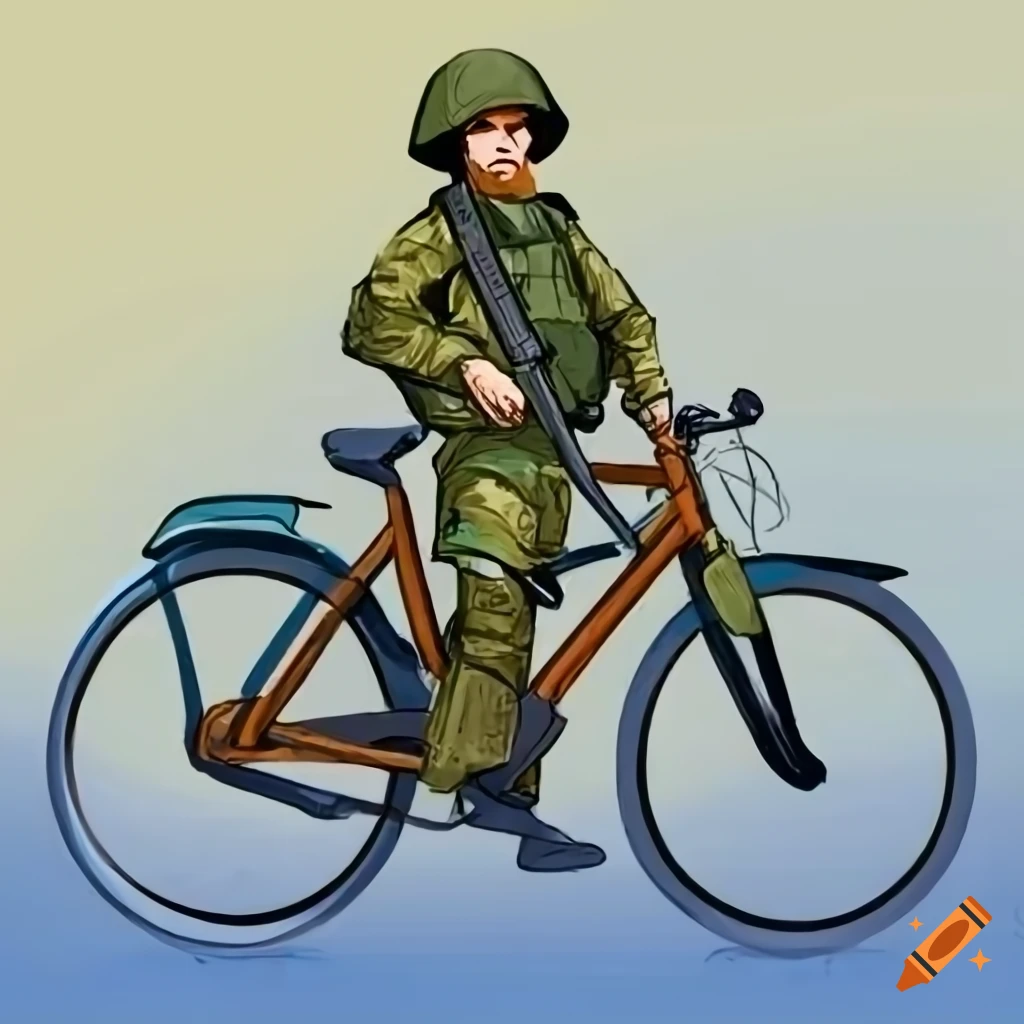 Drawing of an israeli soldier on a bike on Craiyon