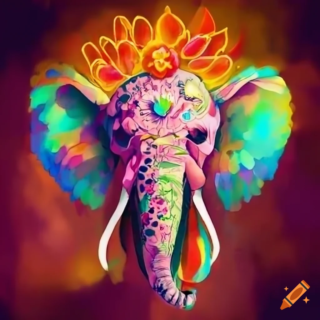 Elephant-shaped flower on Craiyon