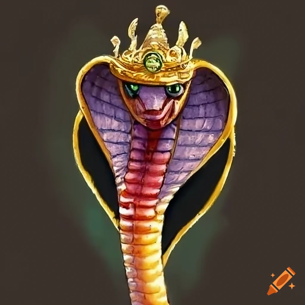 Viper cobra wearing a royal crown on Craiyon