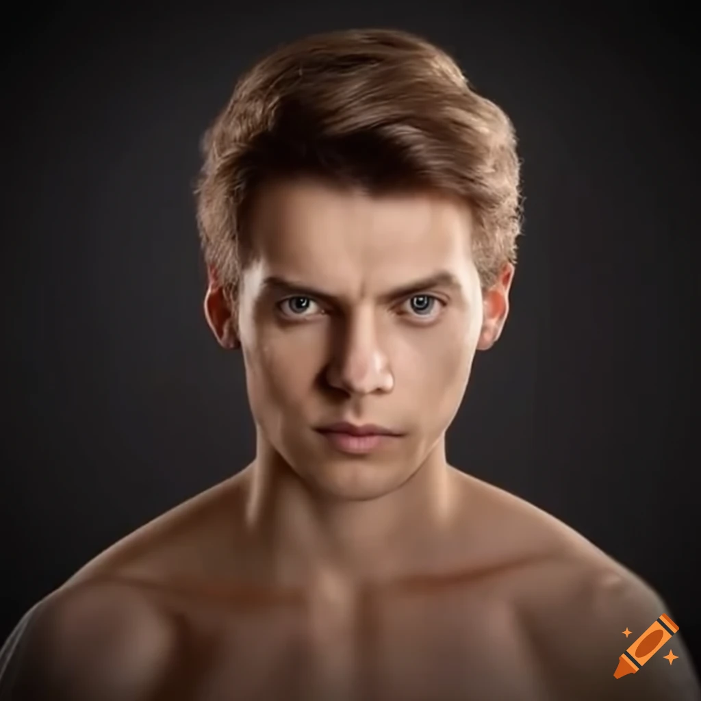 Man with stylish brown hair on Craiyon