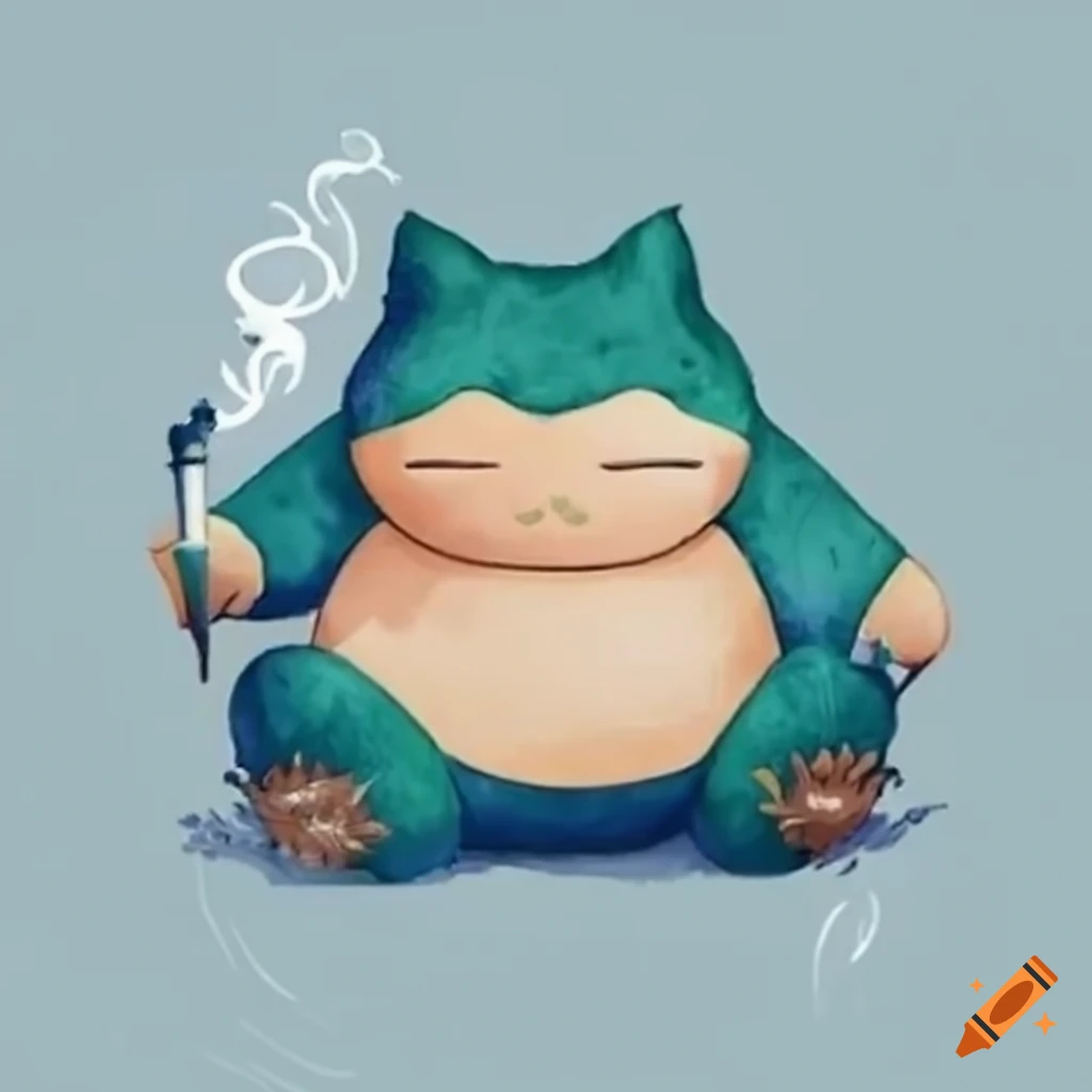 Snorlax chilling with some plants on Craiyon