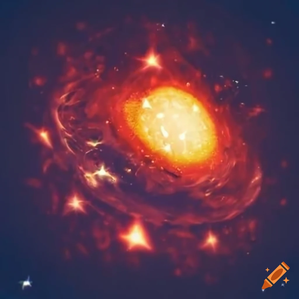 Exploding star in space on Craiyon
