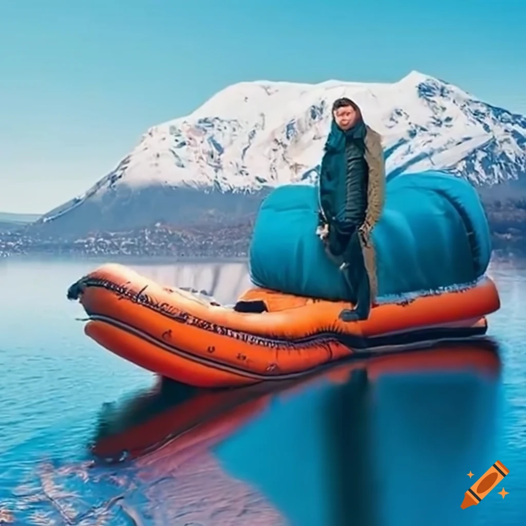 Convertible sleeping bag transforming into an inflatable air boat on ...