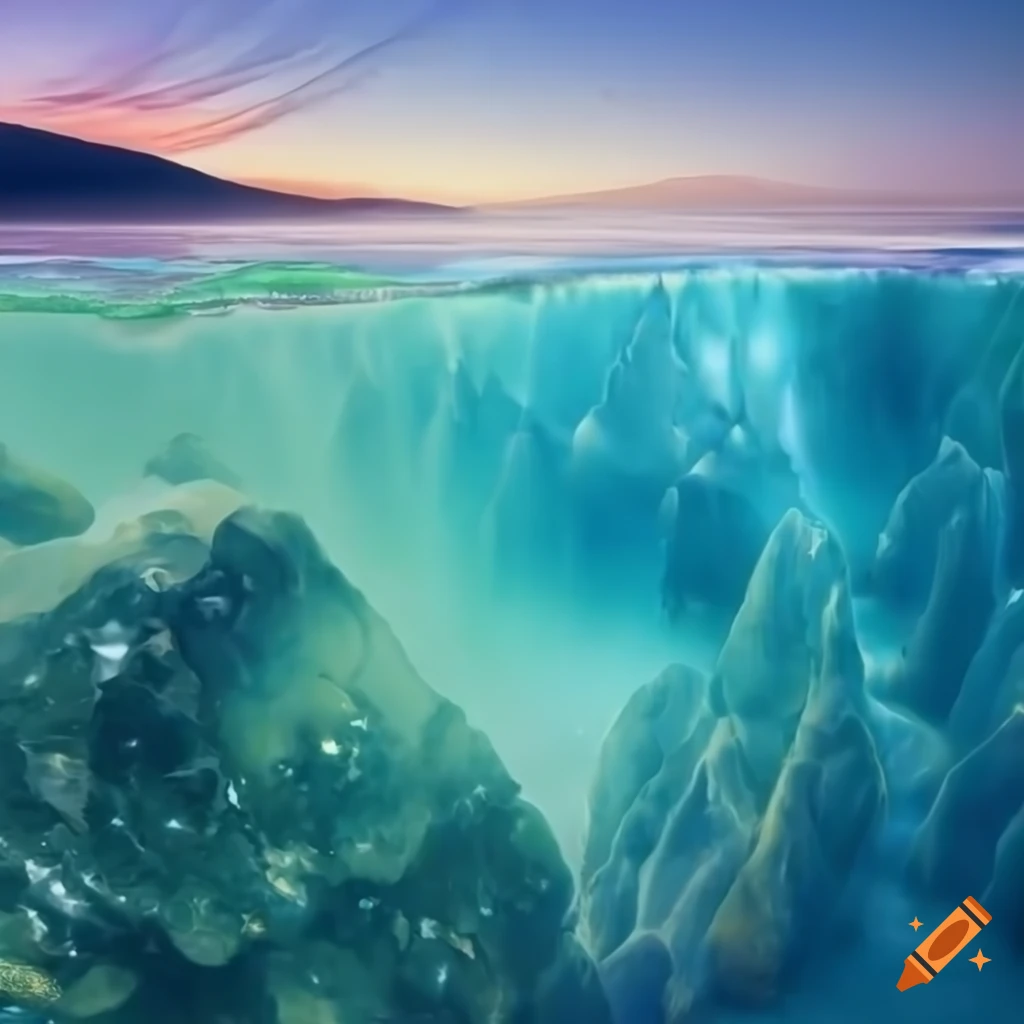 High-resolution 4k aquamarine diamond landscape on Craiyon