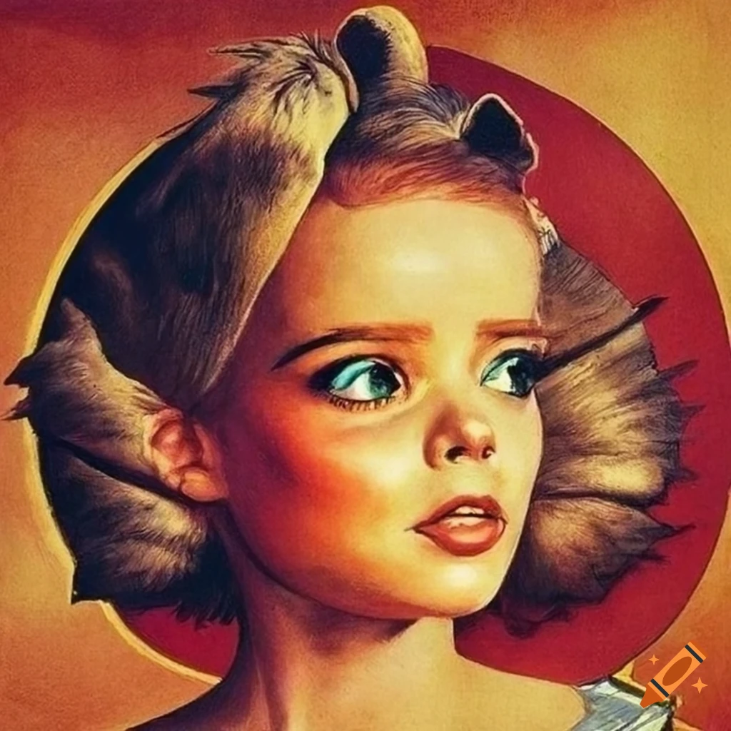 Intricate Star Fox-style Mink with vintage poster aesthetics on Craiyon