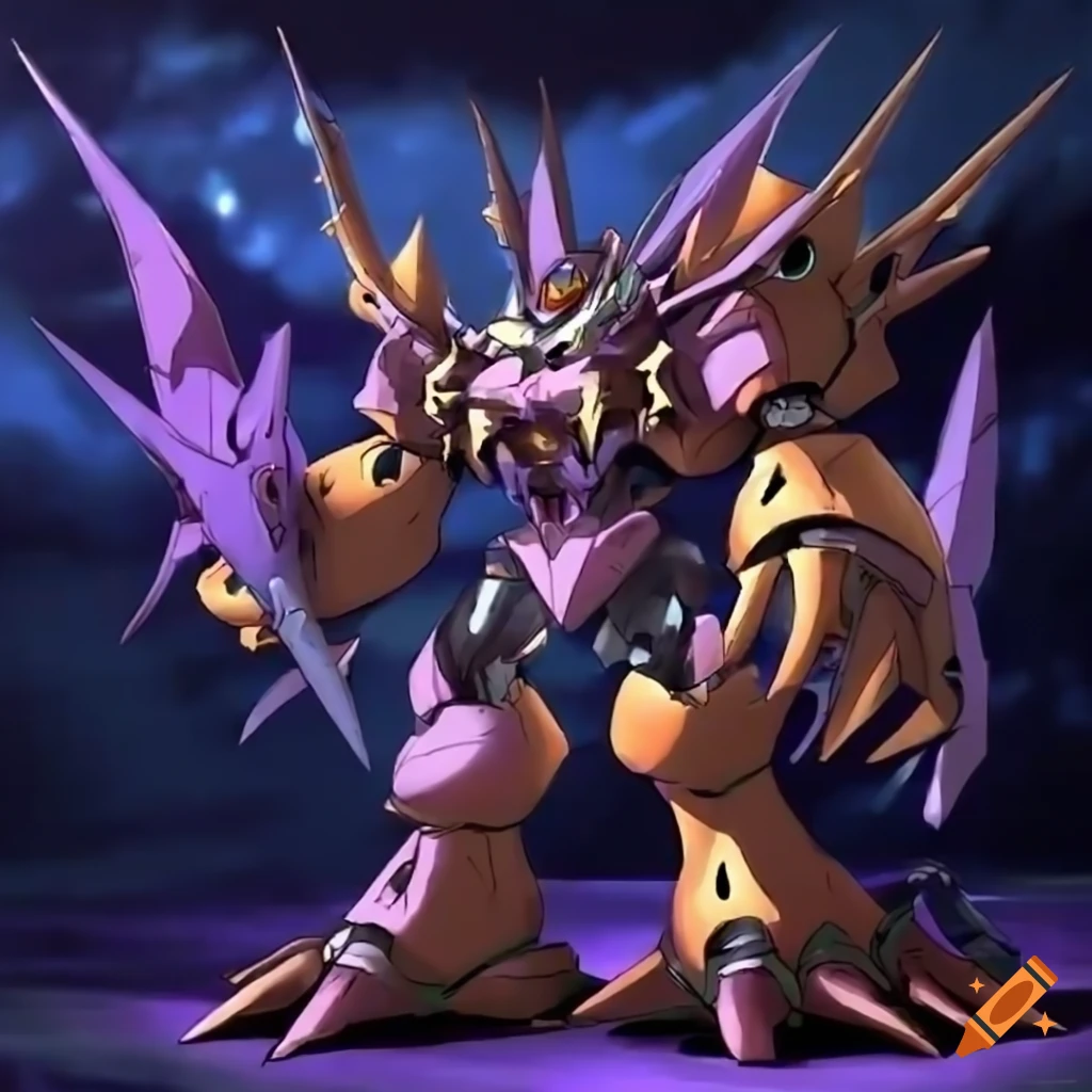 Anime mecha inspired by digimon style on Craiyon