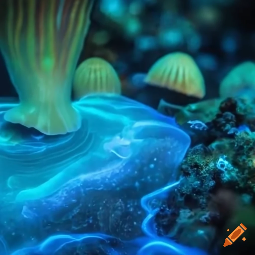 Underwater tapestry of vibrant fish, coral, and mythical creatures with ...