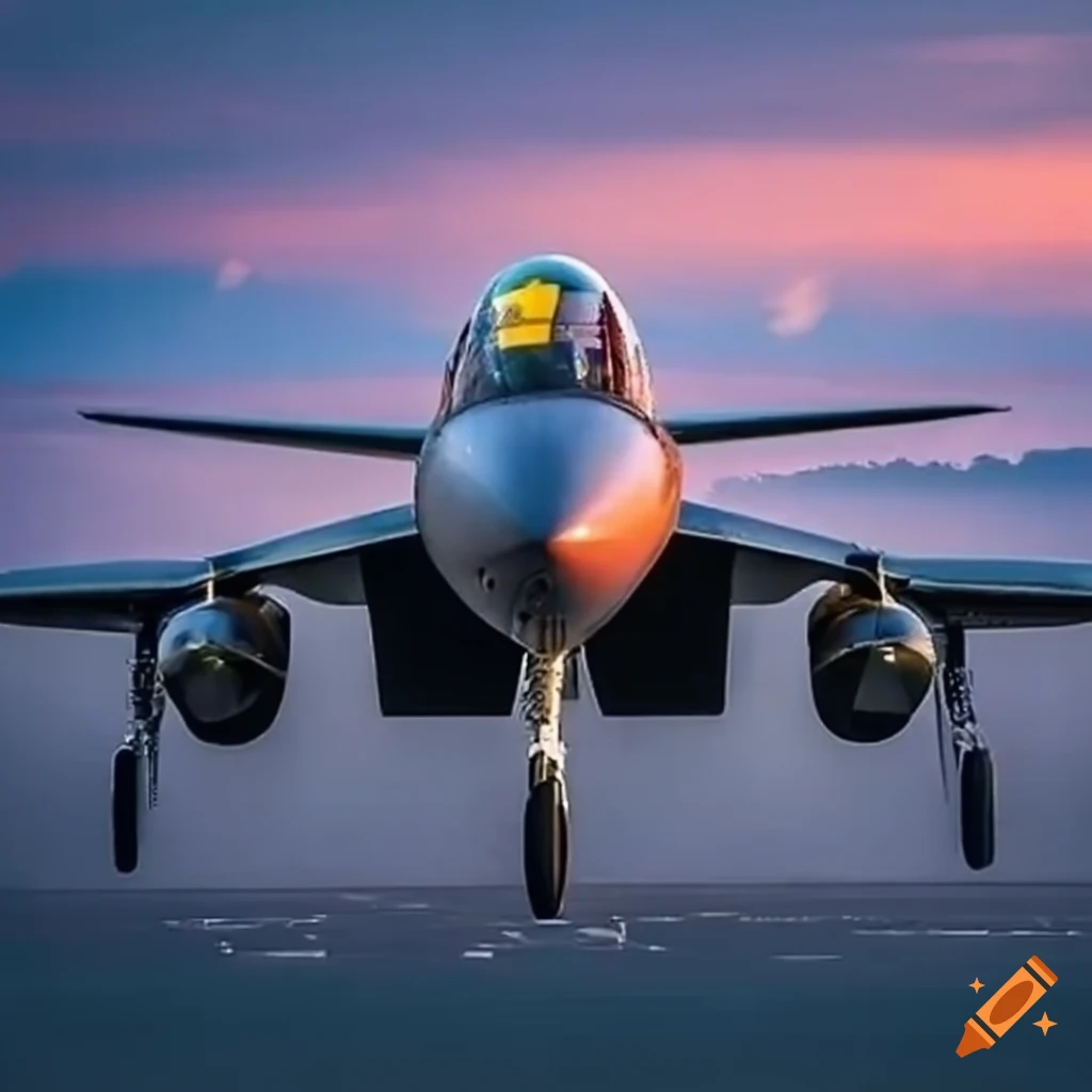 Unique symmetrical jet fighter with focus on front air intake on Craiyon