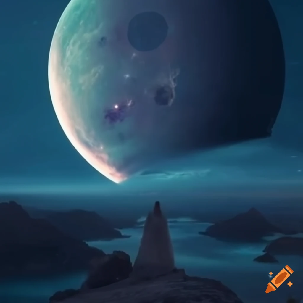 Alien planetscape with multiple moons and the entire stratosphere in hd ...