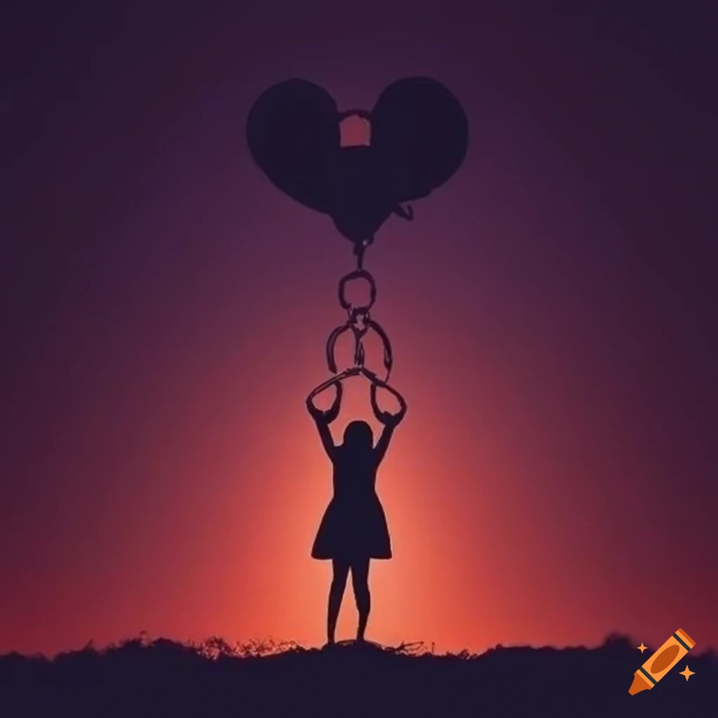 Silhouette of hands connecting in a chain of compassion on Craiyon