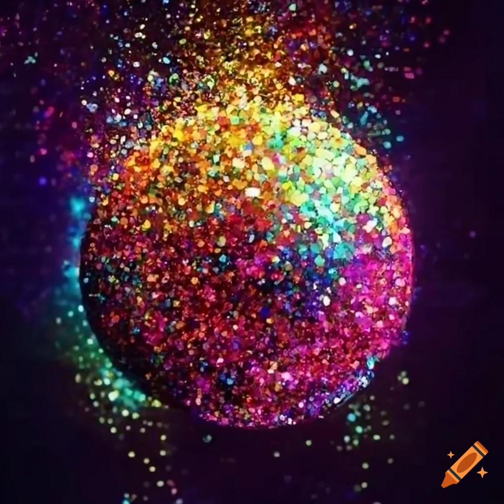 Glitter bomb abstract artwork with uplifting messages on Craiyon