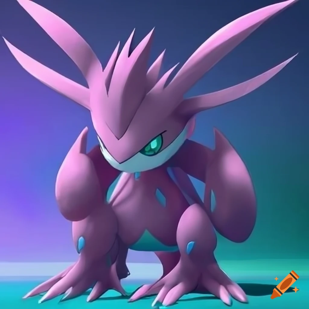 Detailed metallic sharp spiky pokemon character design on Craiyon