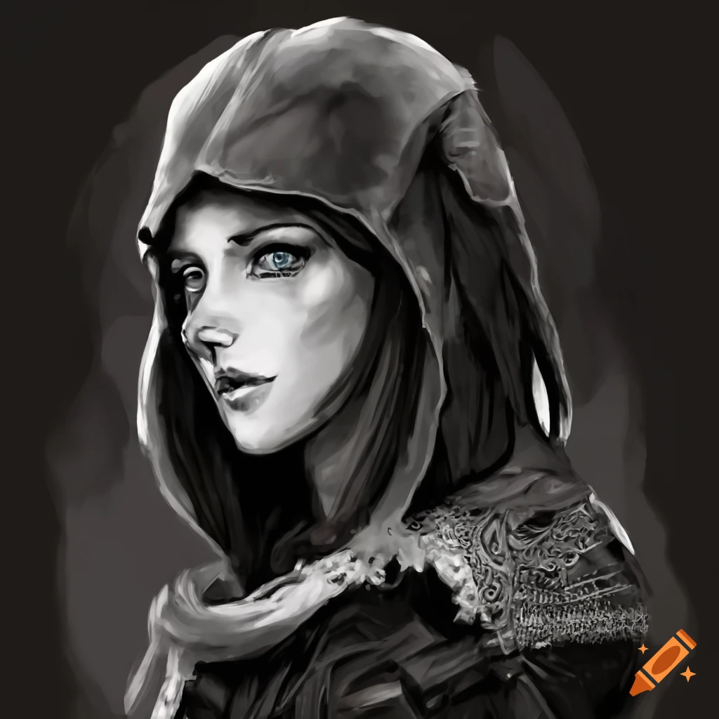 Medieval female ranger with red hair on Craiyon