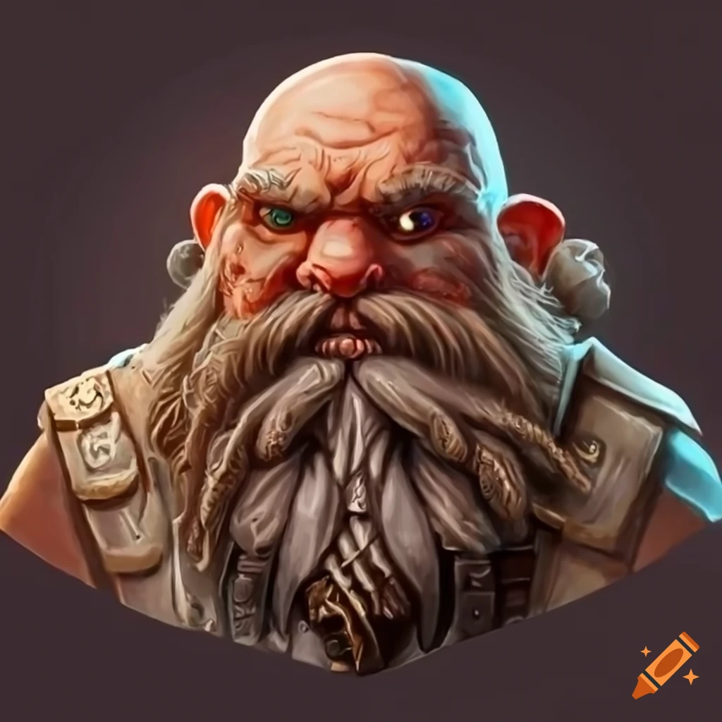 Grizzled dwarf forge master with a missing eye on Craiyon