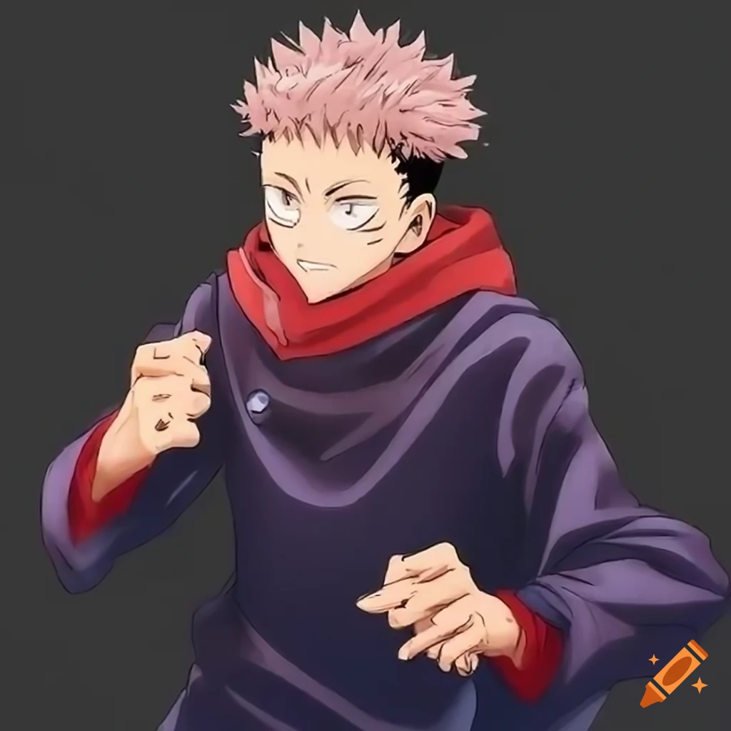 Itadori yuji standing up from jujutsu kaisen on Craiyon