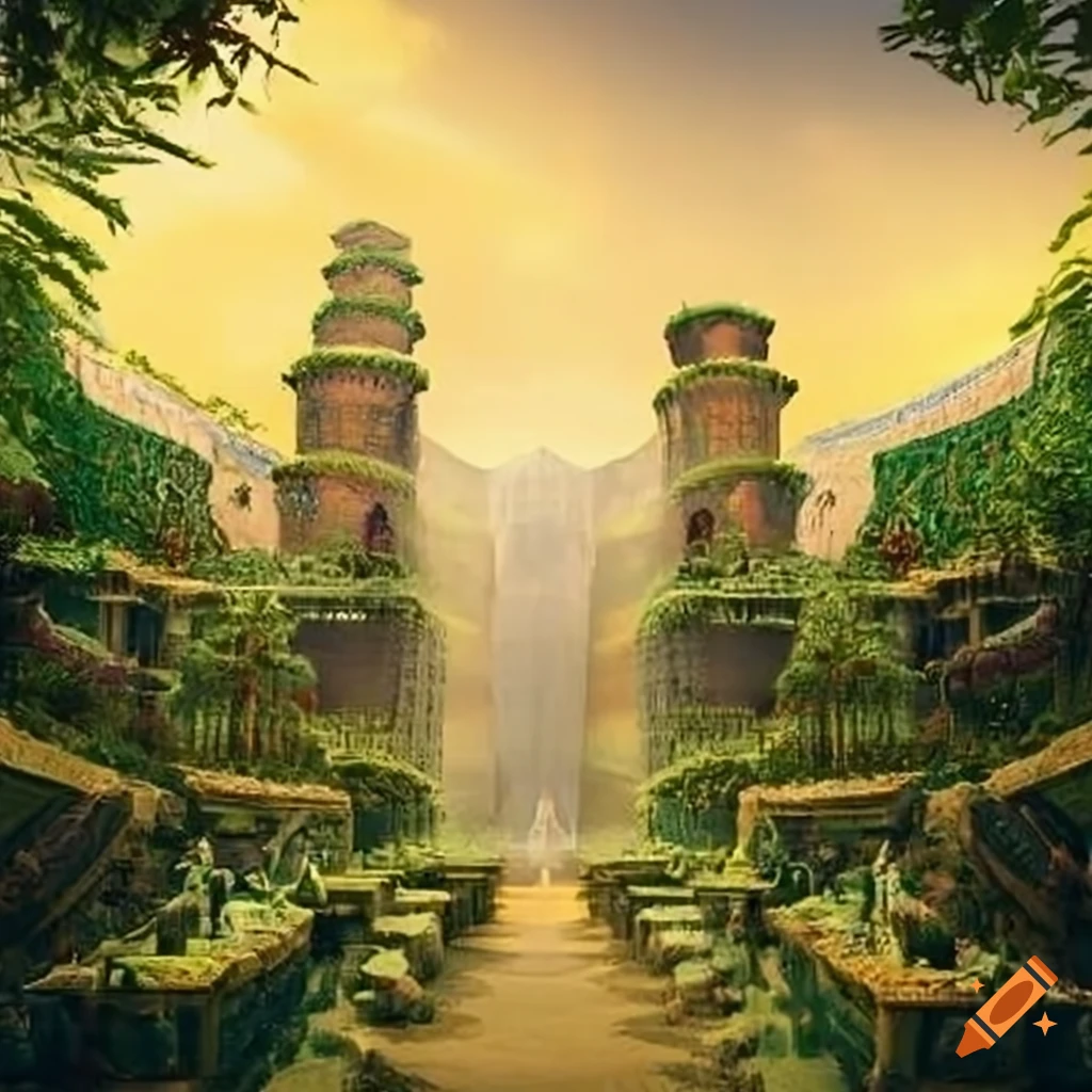 Hanging gardens of babylon on Craiyon