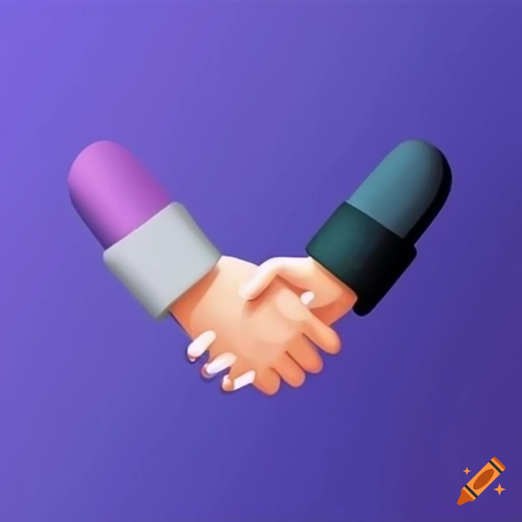 Minimalist app icon of two people shaking hands on Craiyon