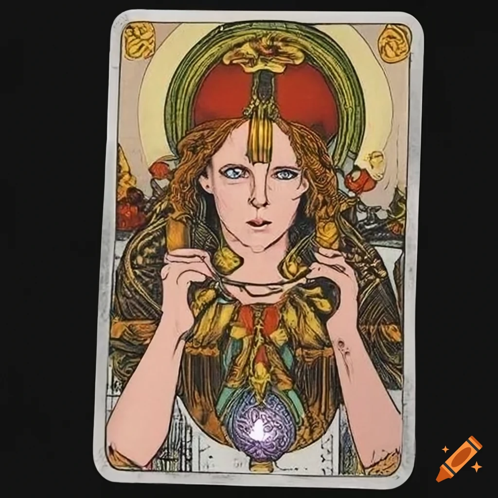 Mystic antique style fantastic tarot card design on Craiyon