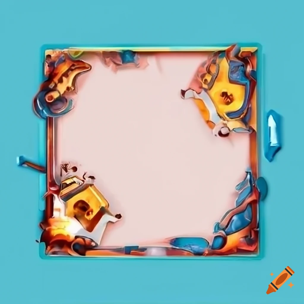 Artistic square frame for gaming with repair tool on Craiyon