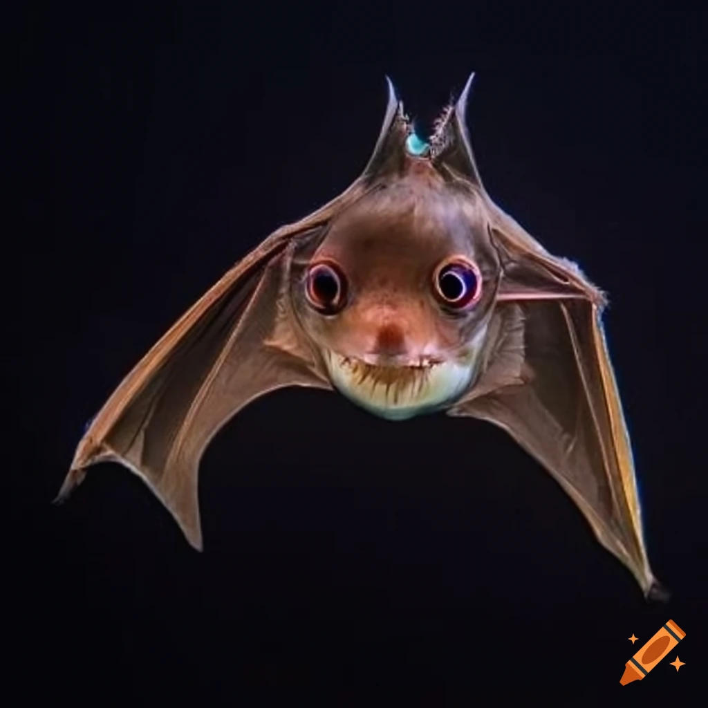Gene-spliced flying bat fish hybrid on Craiyon