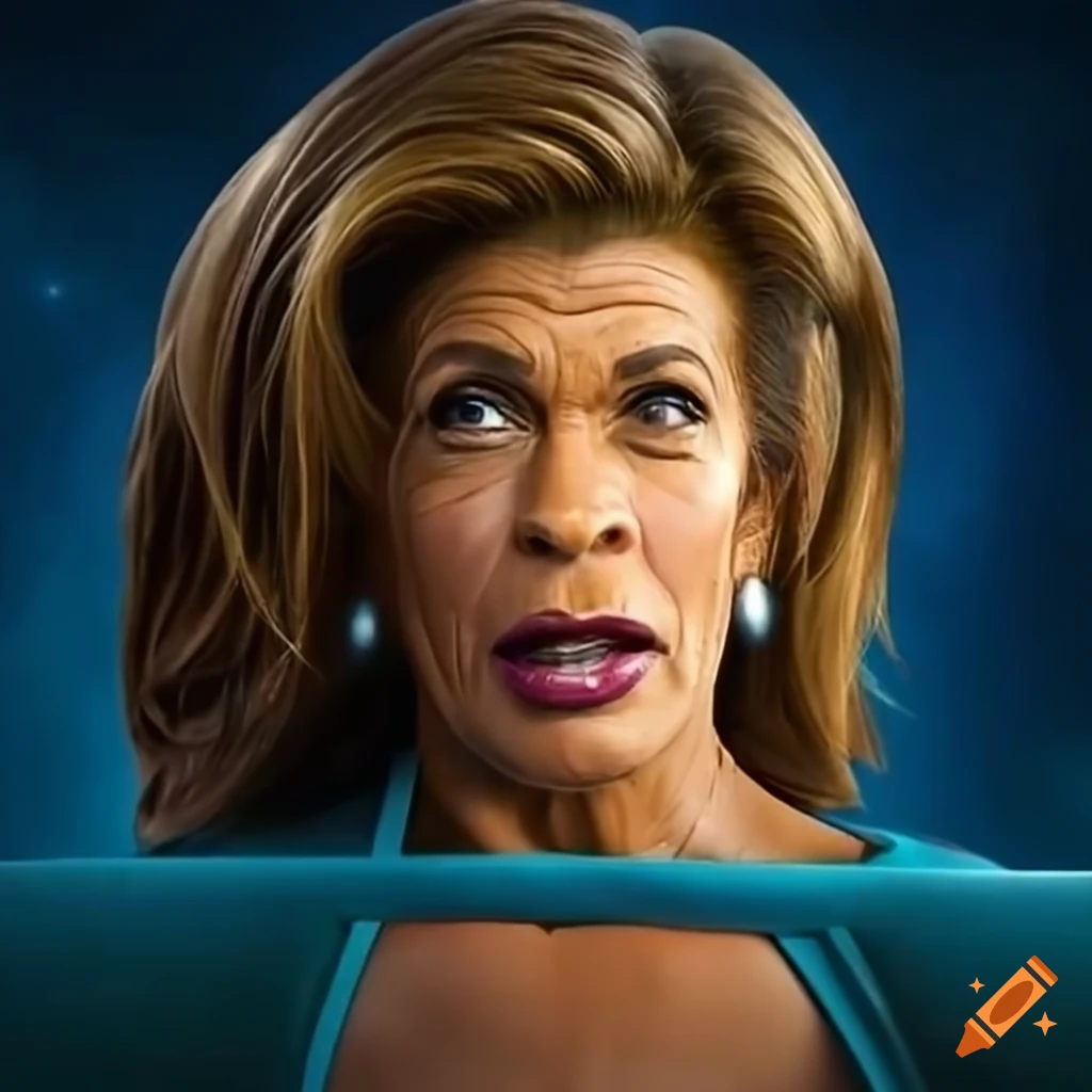 Muscular female bodybuilder in space with a heroic catchphrase on Craiyon