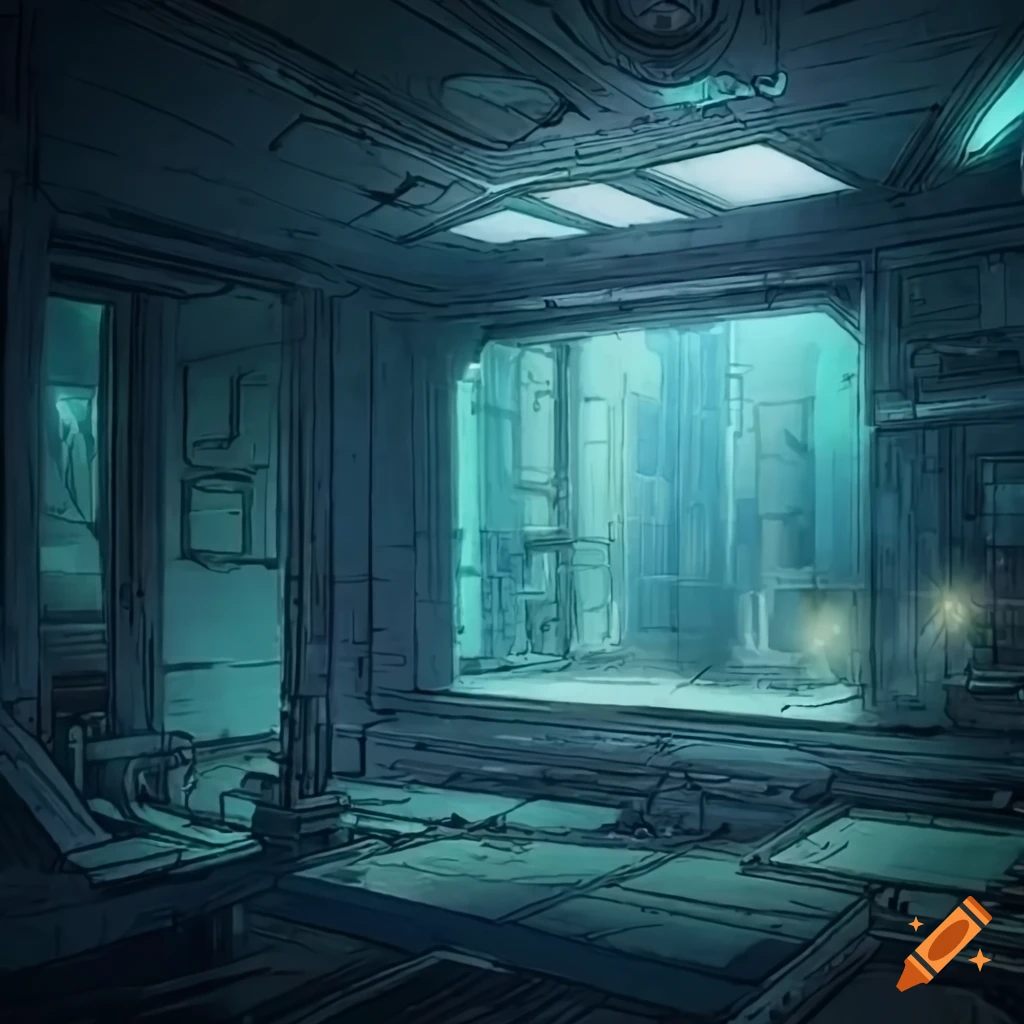 Sci-fi factory interior with an abundance of trees on Craiyon