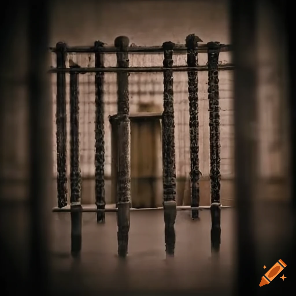 Cage in an egyptian prison with gray bars on Craiyon
