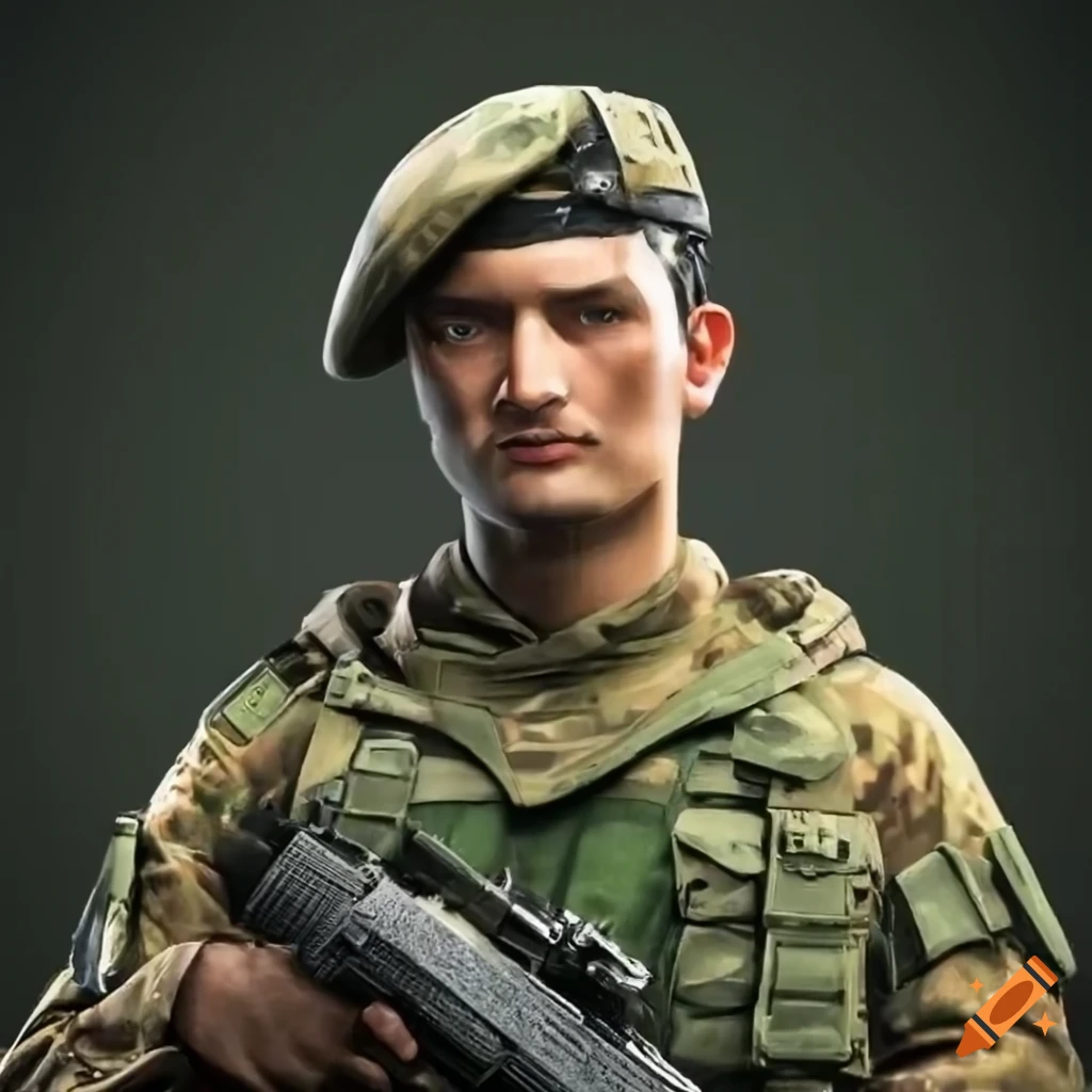 Portrait of a soldier on Craiyon