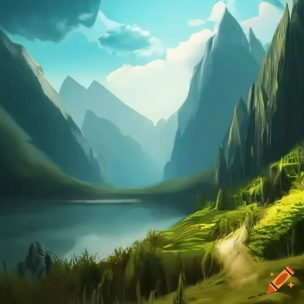 Detailed realistic landscape view on Craiyon