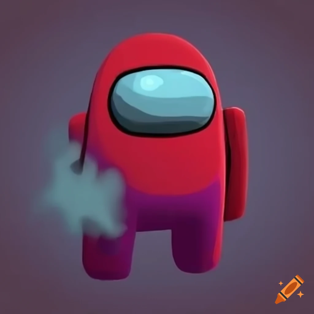 Among us characters in a game scene on Craiyon