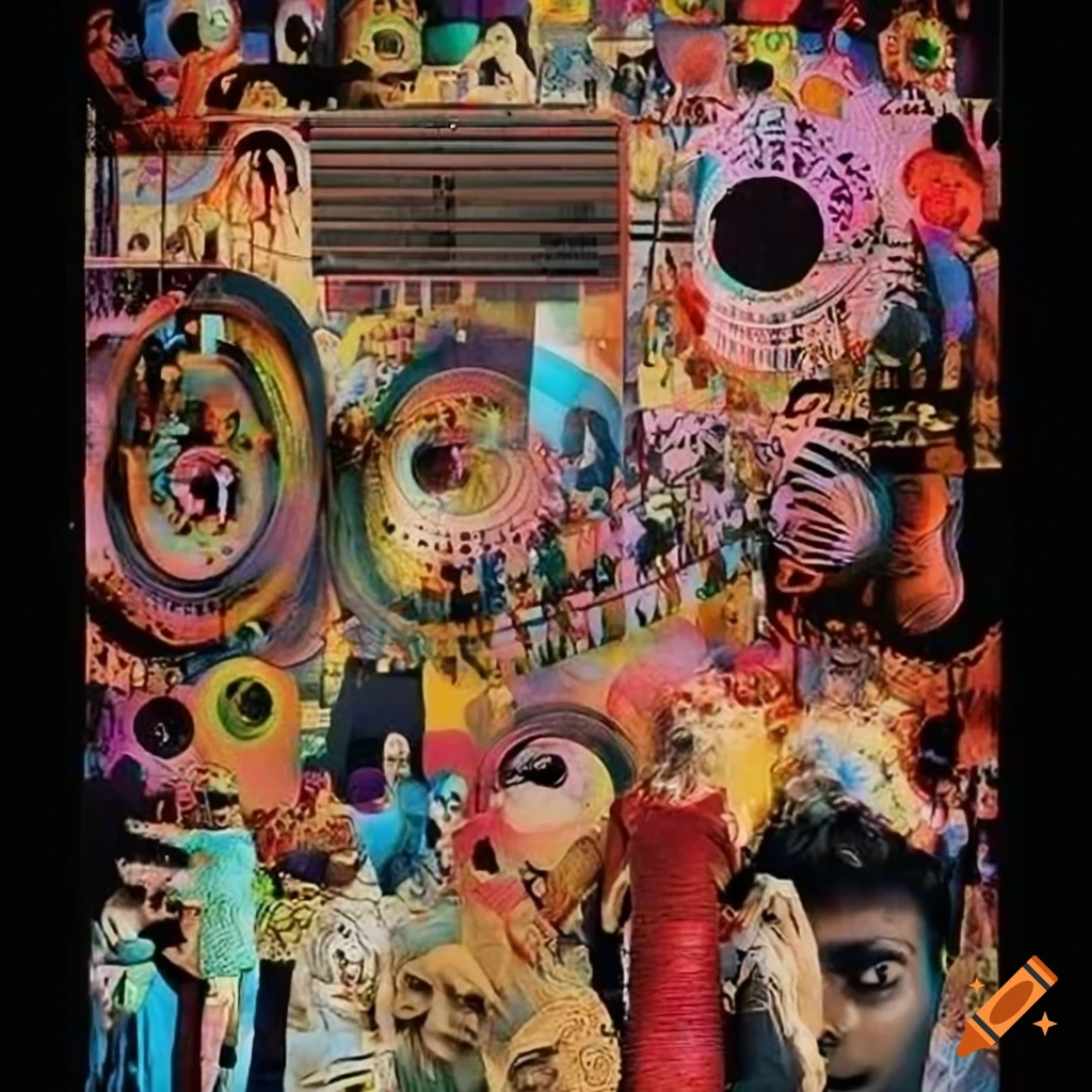 Collage of iconic music album covers from history on Craiyon