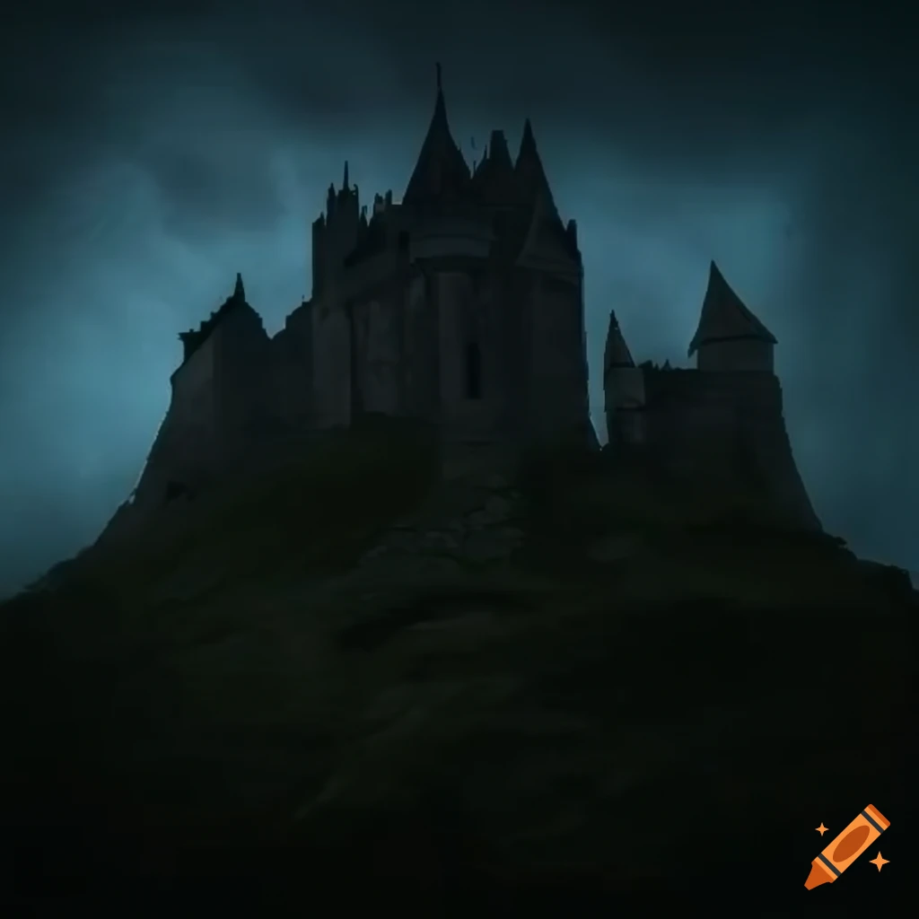 Dark fantasy castle on Craiyon