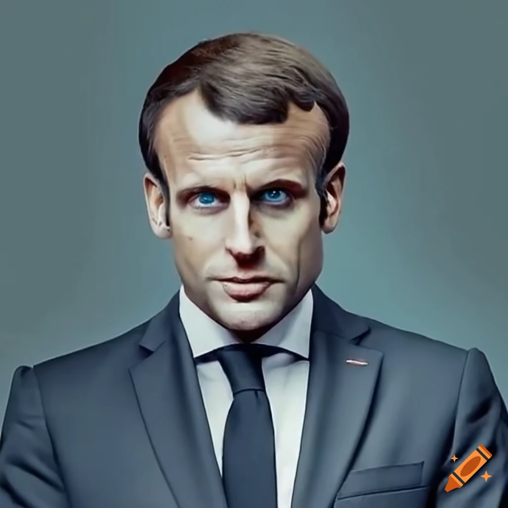 Macron wearing a dress on Craiyon