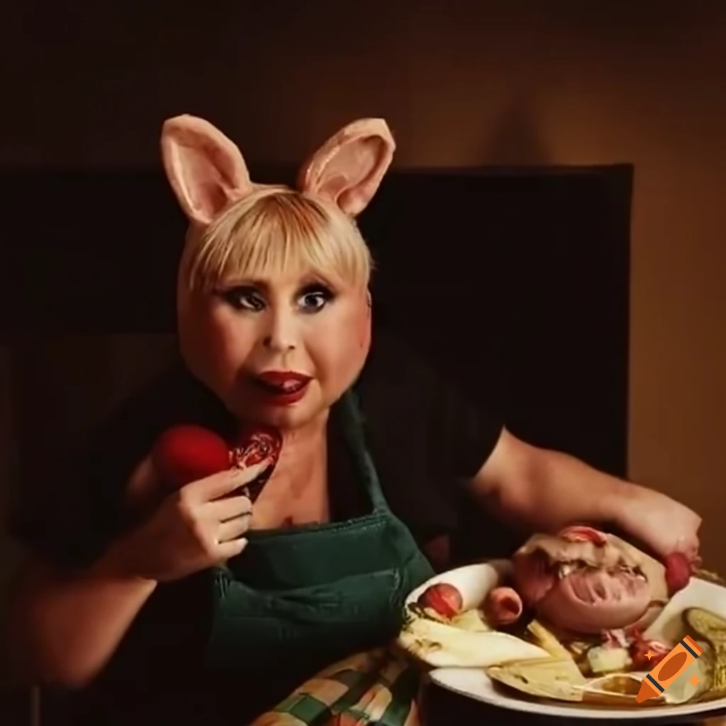 Mr. sizzle cooking with miss piggy on Craiyon