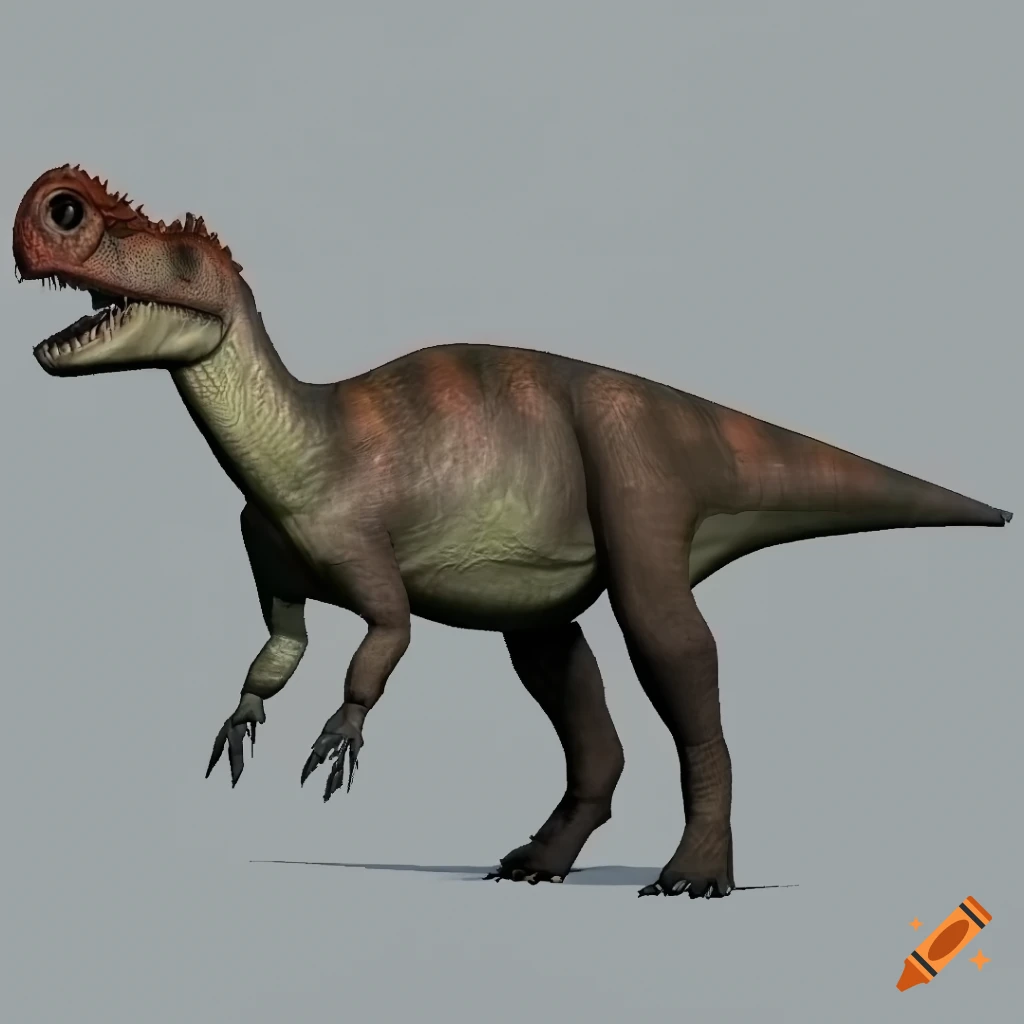 Detailed scientifically accurate hadrosaurus dinosaur with elephant ...