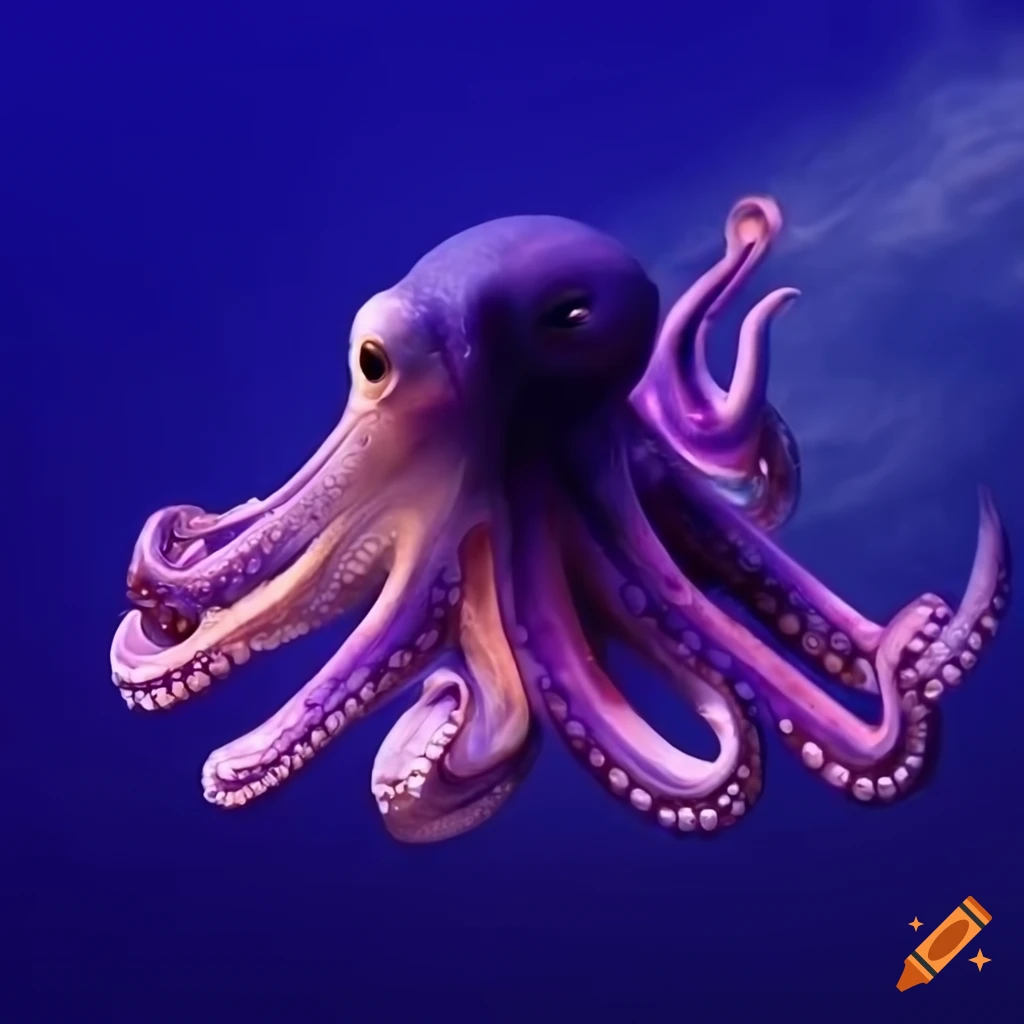 Purple octopus on Craiyon