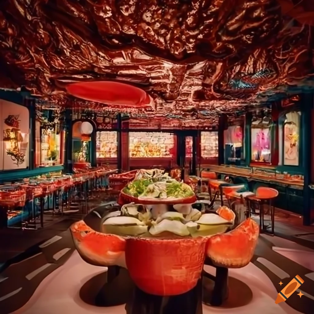 Colorful fancy restaurant in new york serving baked stuffed ...
