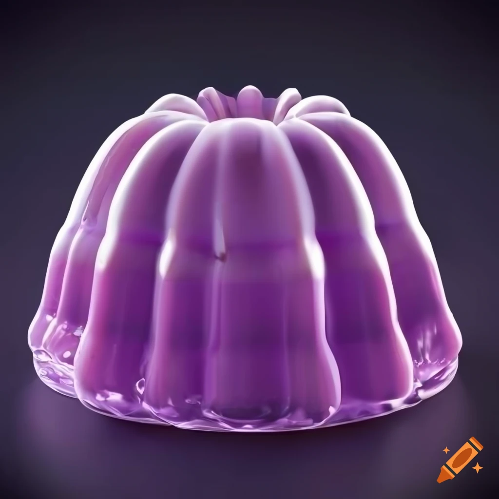 Translucent 3D rendering of a lilac Jello Bundt cake with glossy glaze ...