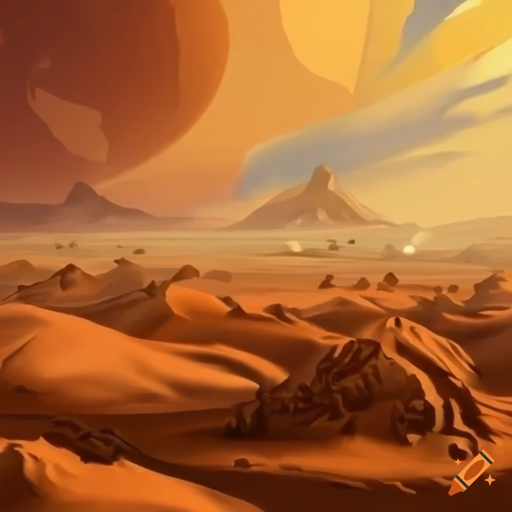 Sand desert landscape dnd on Craiyon