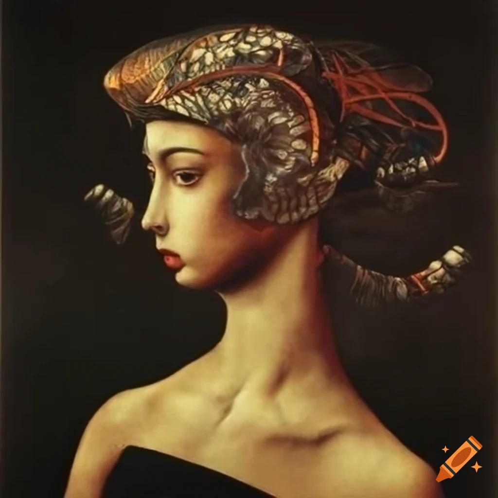 Art nouveau magical expressionism artwork depicting aviator disciples ...