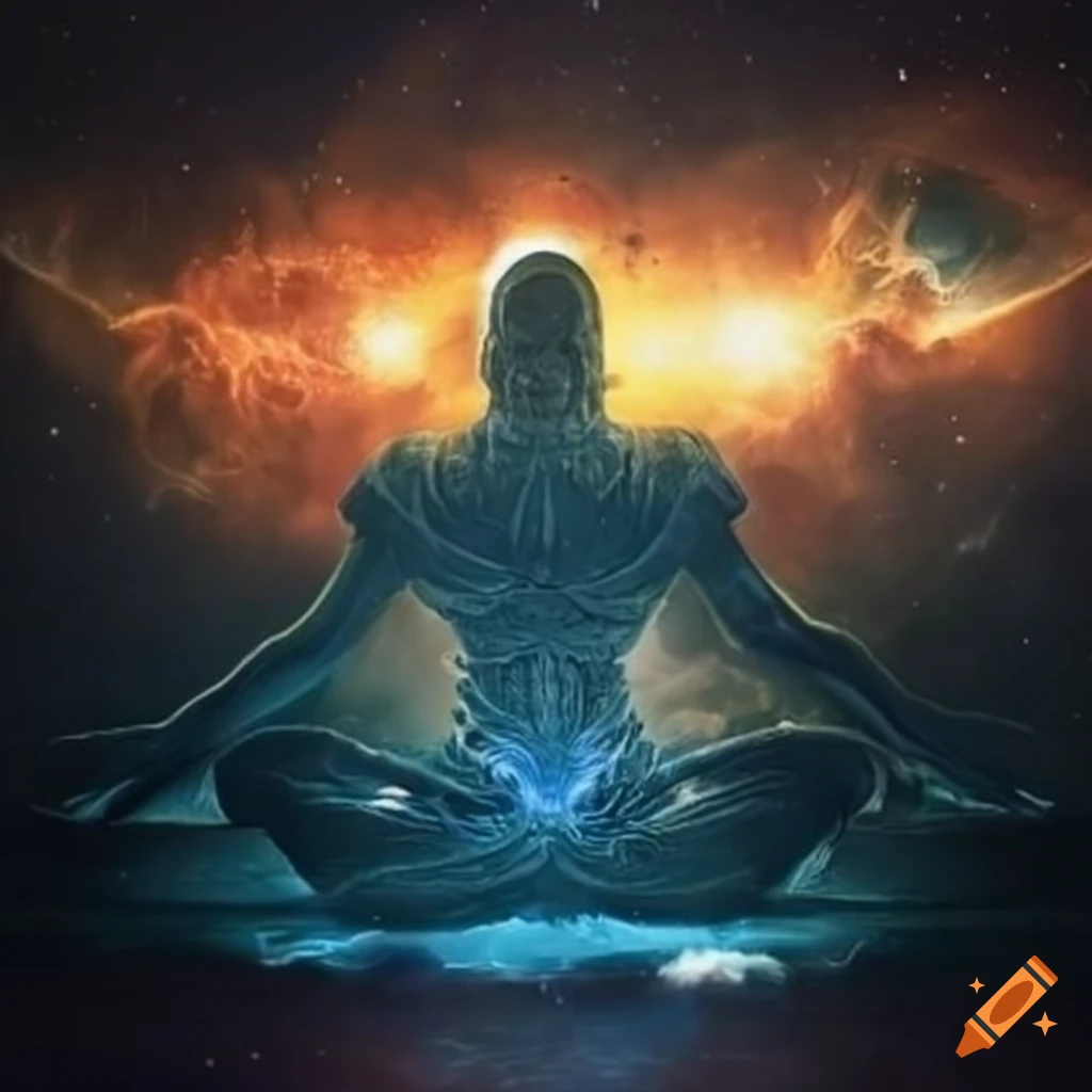 Ancient god contemplating the universe on Craiyon