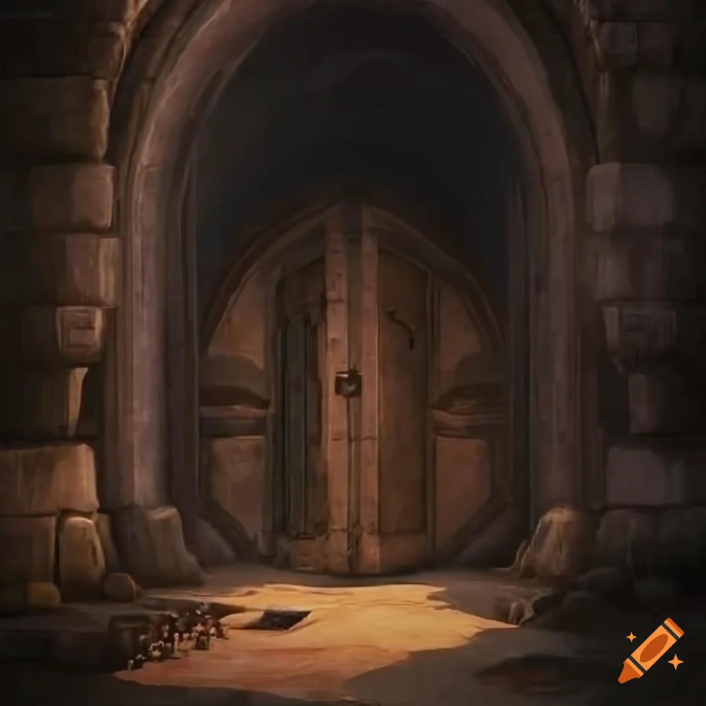 Giant stone gate with closed cast iron portcullis at the entrance to a ...