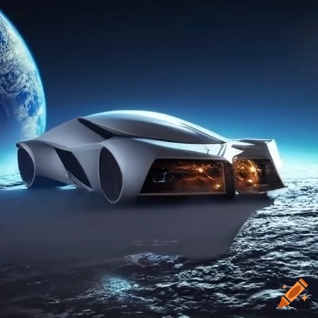 Super car modified for space travel leaving earth during an alien ...