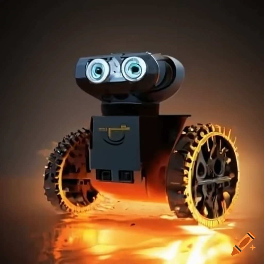 Robot performing mine removal with drive system on Craiyon