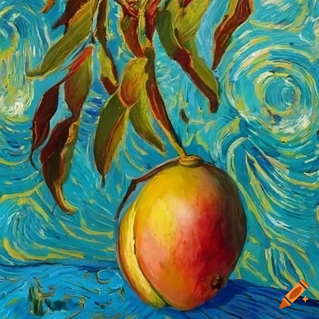 Van gogh style mango painting on Craiyon